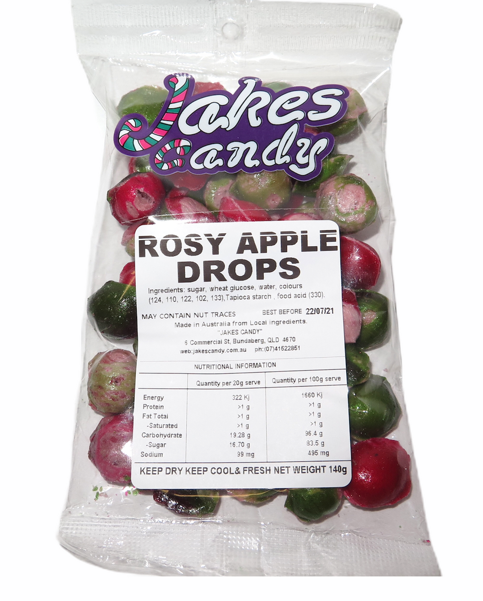 Jakes Candy Rosey Apple Drops – Great Aussie Sweet Company